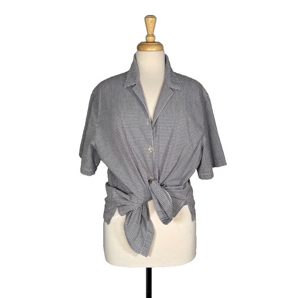 Cathy Daniels | Tops | Cathy Daniels Vtg Black White Picnic Plaid ...